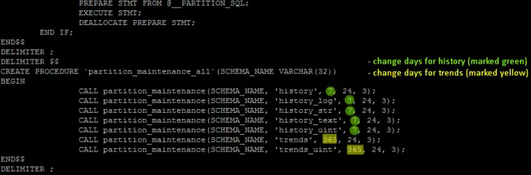 Zabbix: Partitioning MySQL / MariaDB database Tables in 5 min